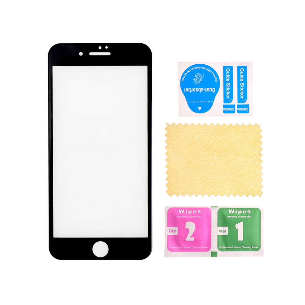 3D Tempered Glass Screen Protector with Wipes for Apple iPhone 6 - 8 Plus