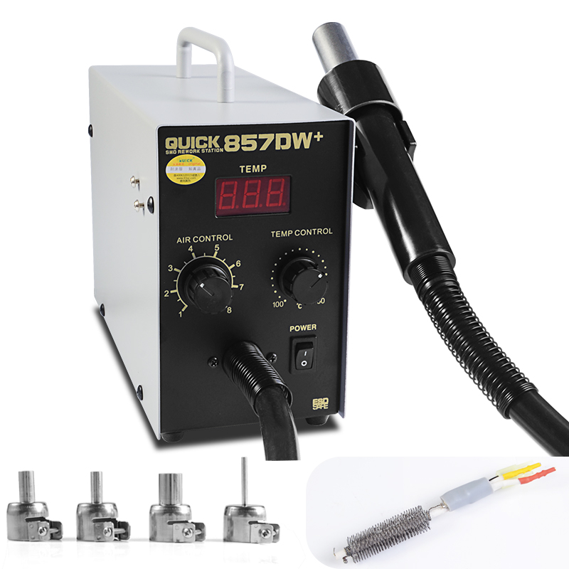 QUICK 857DW+ Soldering Station Hot Air Gun Station with Heater Helical ...