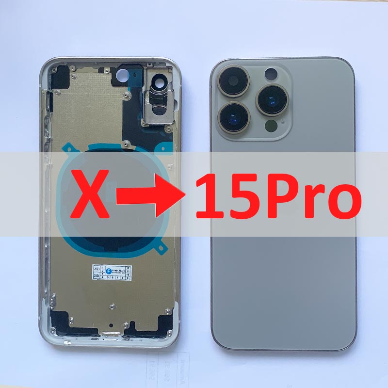 DIY Back Shell For iPhone X to 15 Pro Back Cover Housing For X To 15 ...