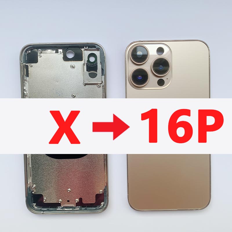 For iPhone X Convert to iPhone 16 Pro Housing, DIY Back Shel for iPhone ...